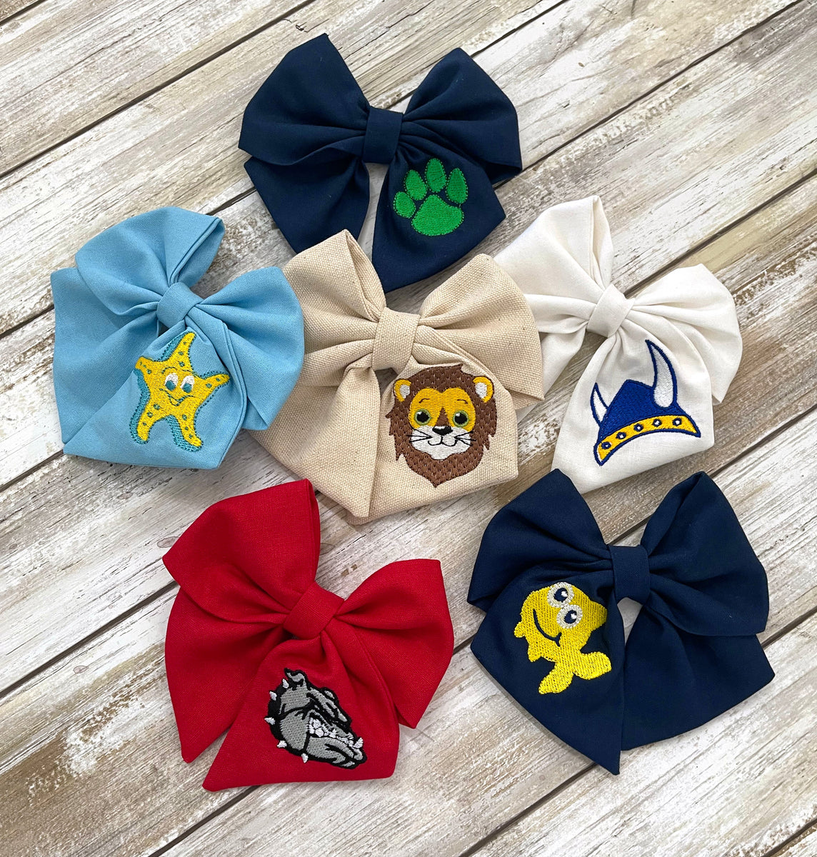 Embroidered Bows – The Little Llama co