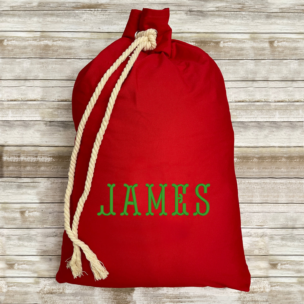 Extra Large Santa Gift Sack with Name | 19"x28" – The Little Llama co